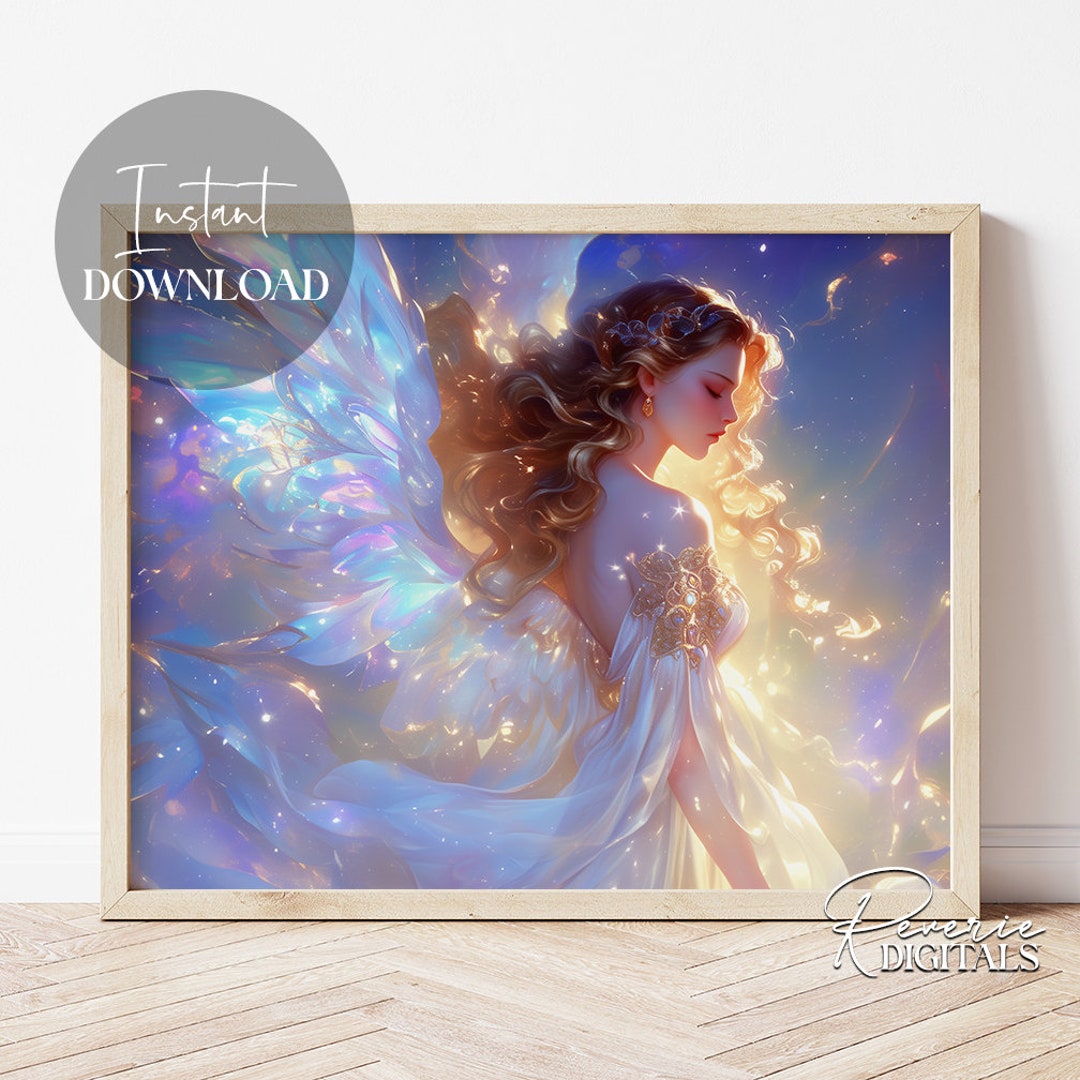 Iridescent Angel Instant Download Beautiful Female Art Printable ...