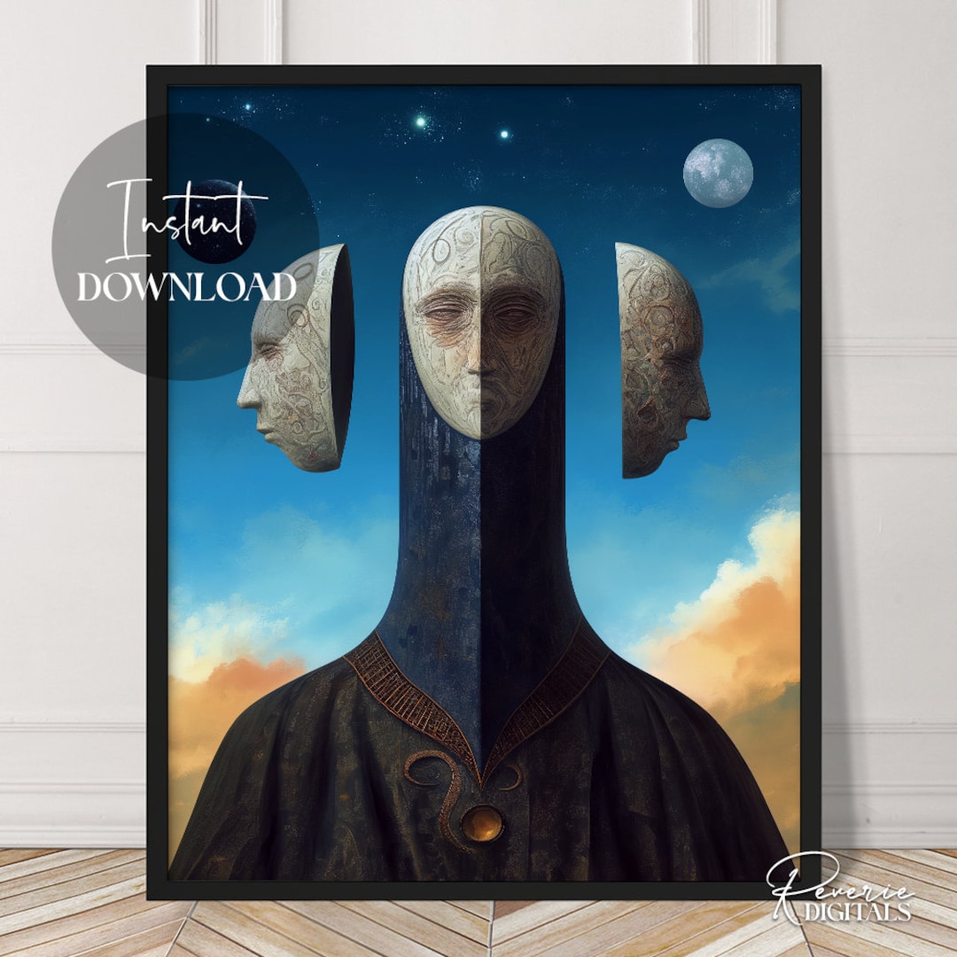 Odd Mask Face Man Surreal Art Surrealism Strange Weird Visionary Trippy ...