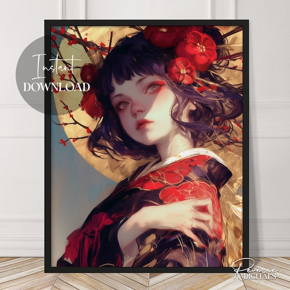 Geisha Anime Art Taikomochi (Male Geisha), An Art Print By Carla