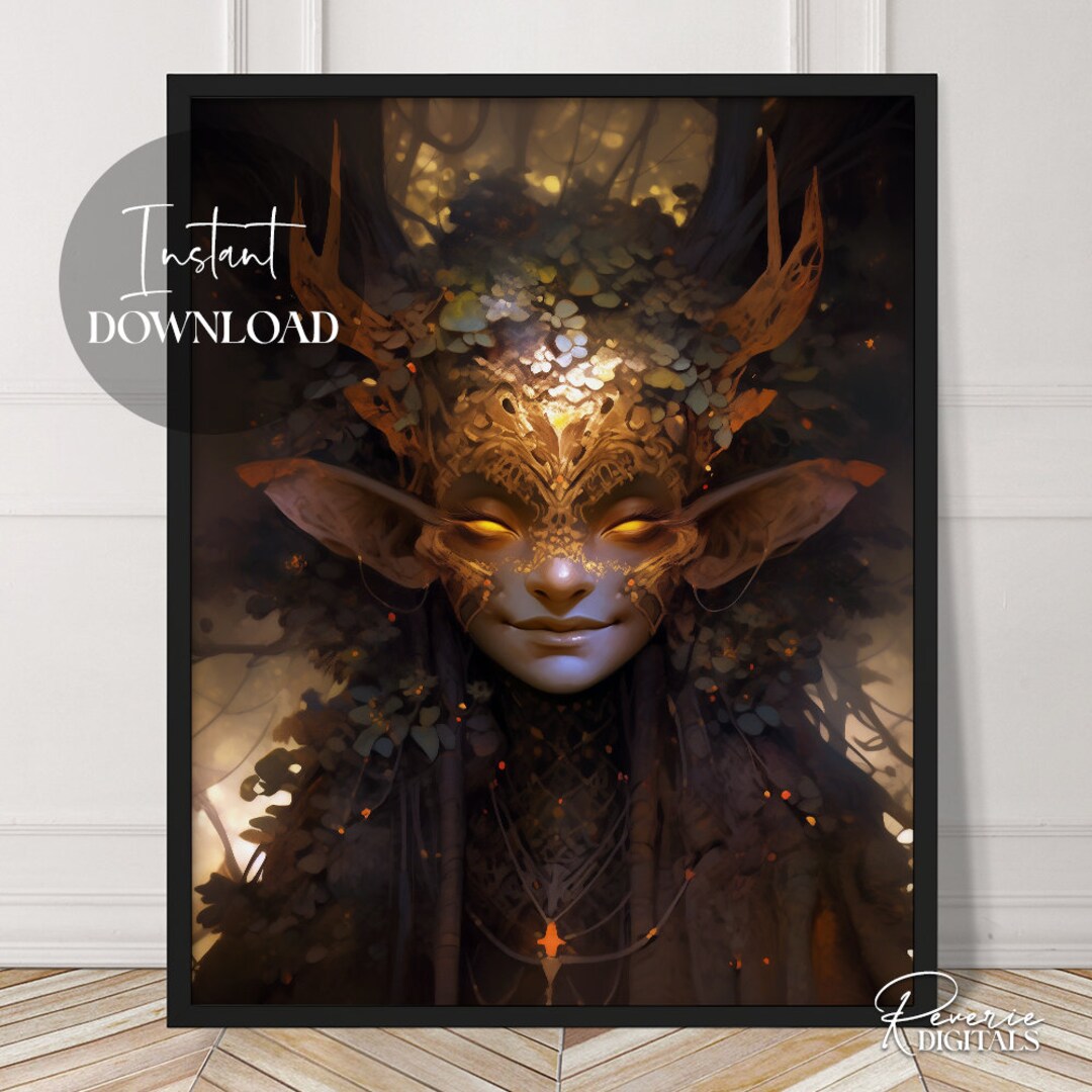 Fae Elf Creature Fantasy Art Instant Download Whimsical Beautiful ...