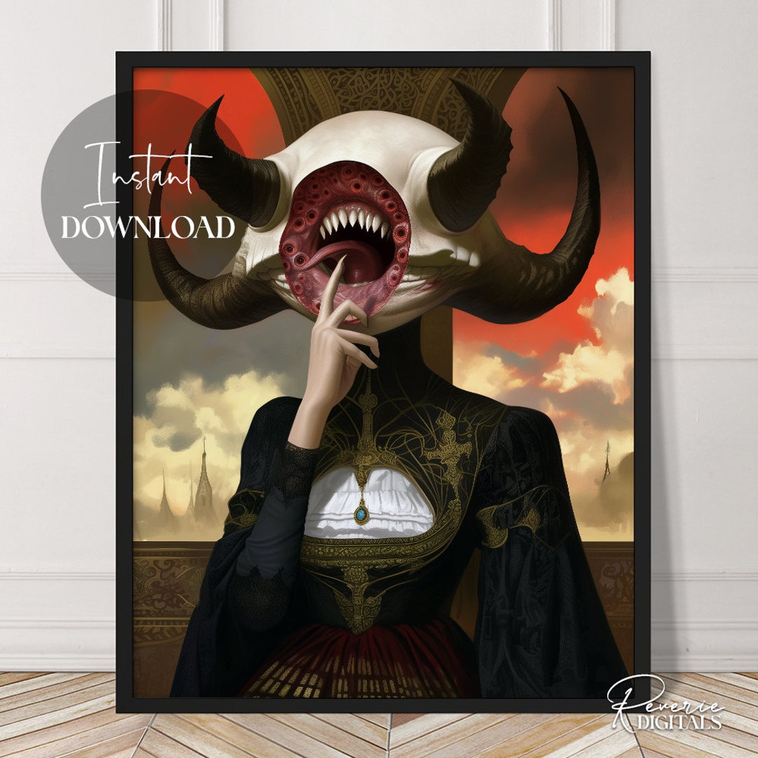 Tick Head Monster Surreal Horror Art Instant Download Weird Dark ...
