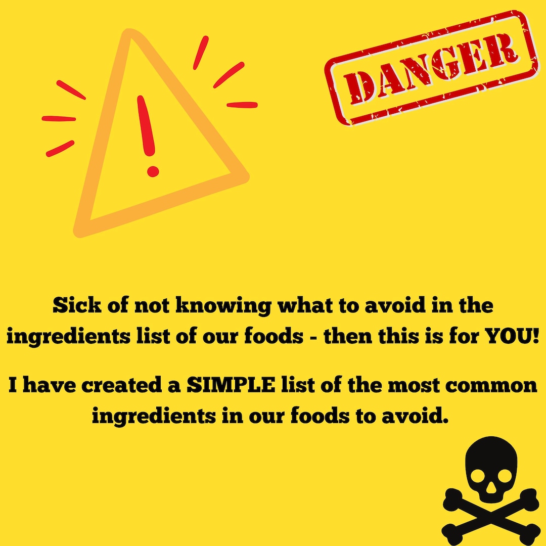 Printable List of Ingredients in Foods to Avoid|clean Eating Guide ...