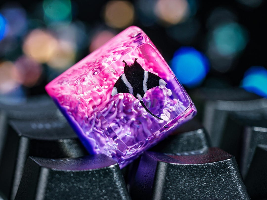 LIMITED SALE 50% Manta Rays Custom Keycap, Handmade Artisan Keycap ...