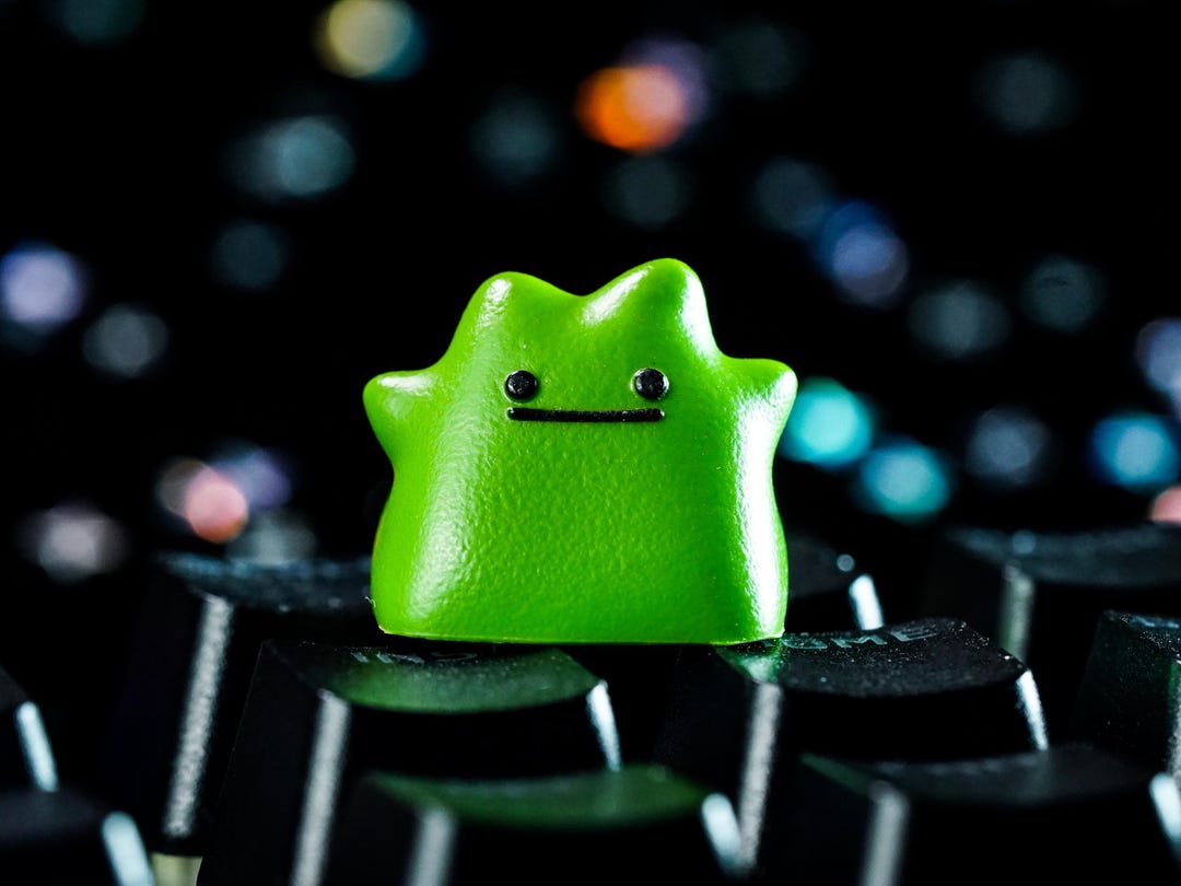 SALE 50% Green Po.ke.mon Ditto Artisan Resin Keycap, Cute Keycap,funny ...