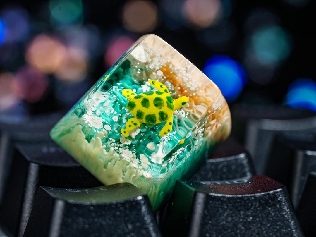 Sea Turtle Artisan Keycap SALE 50%, Ocean & Coral Keycap,cute Turtle ...