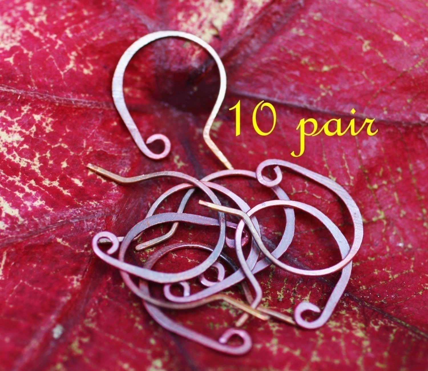 RCEWR10- Rosey Copper Earwires 10pair 16-20mm- Handmade - Etsy