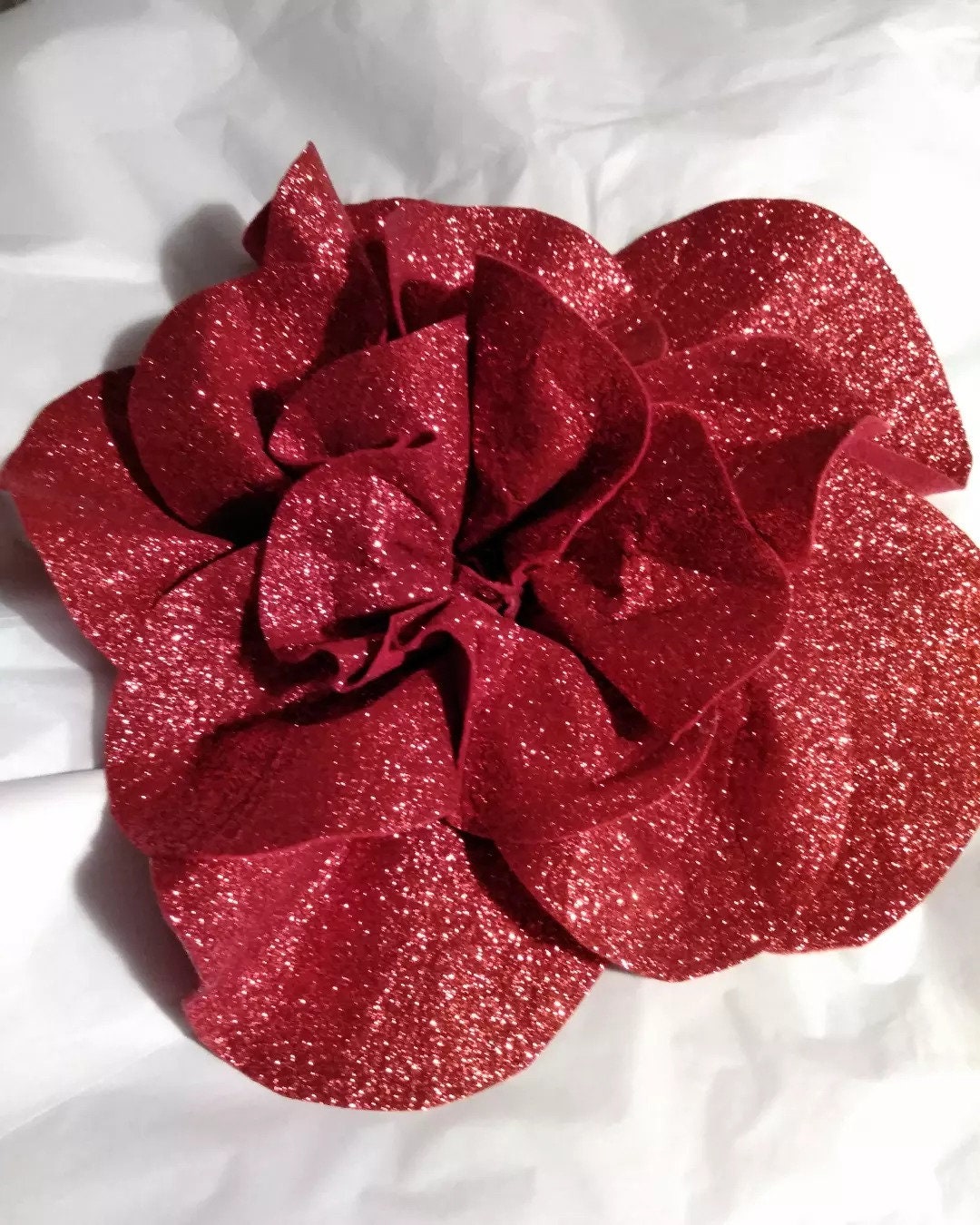 Red Glitter Felt Oversized Rosette Magnet Brooch Pin - Etsy
