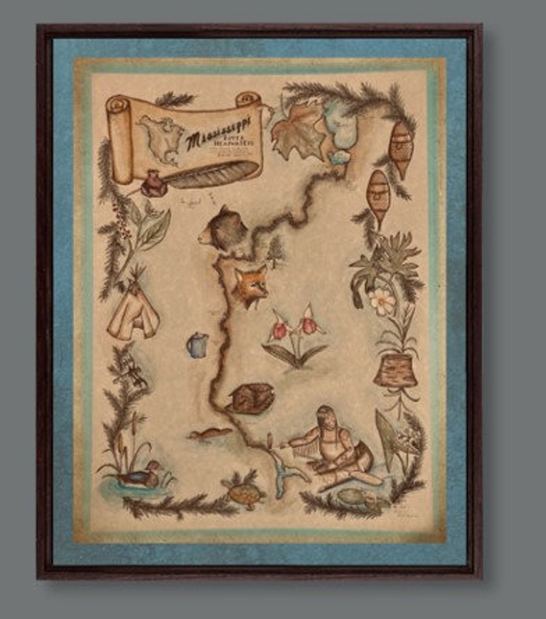 Mississippi Headwaters Map - Etsy