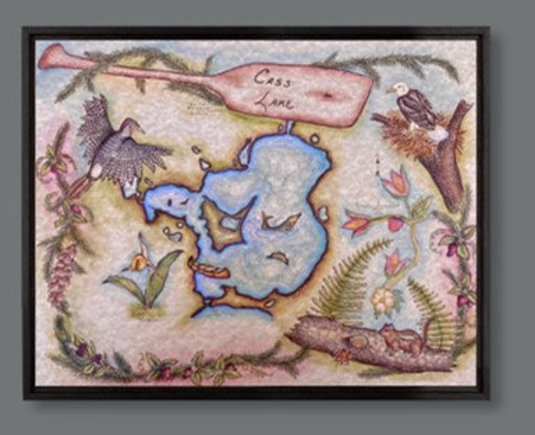 Cass Lake Map - Etsy