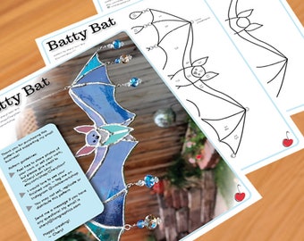 Halloween Bat Stained Glass Pattern - Digital Download, DIY Stained ...