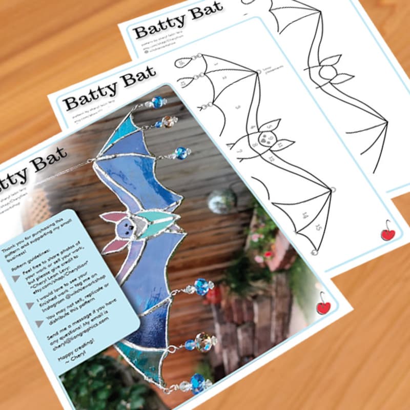 Bat Stained Glass Pattern - Etsy