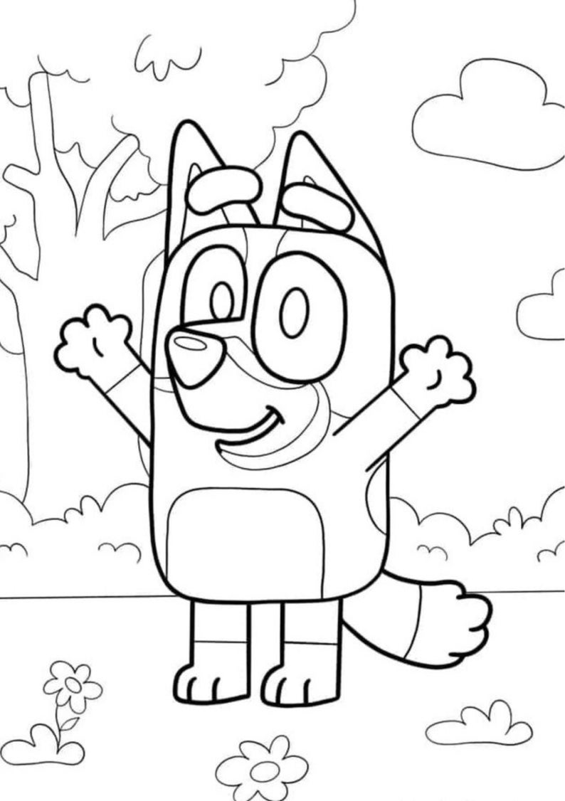 Bluey and Friends Coloring Book - Etsy