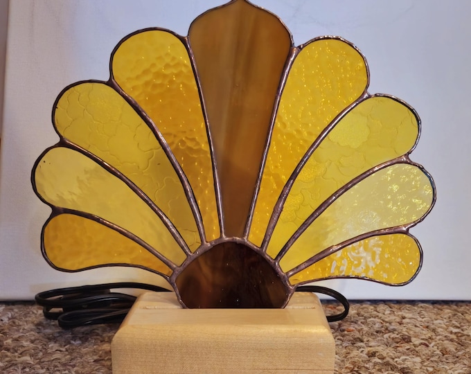 Art Deco Stained Glass Fan Lamp - Etsy