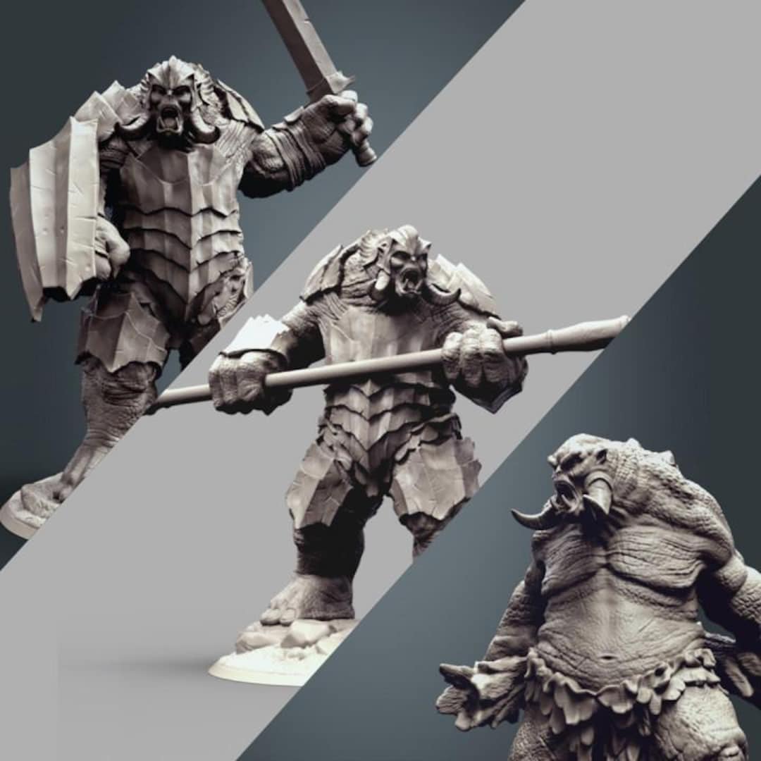 Troll Miniature Pack of 3 28mm Scale Dnd Miniatures Perfect for D&D and ...