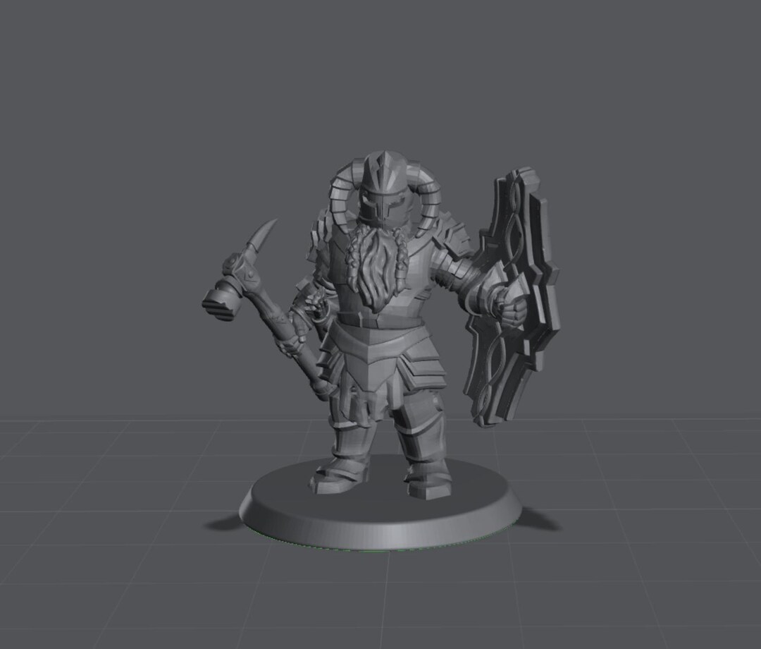 Dwarf Shield Warrior Miniature Dnd Miniature Fantasy Tabletop Figurine ...