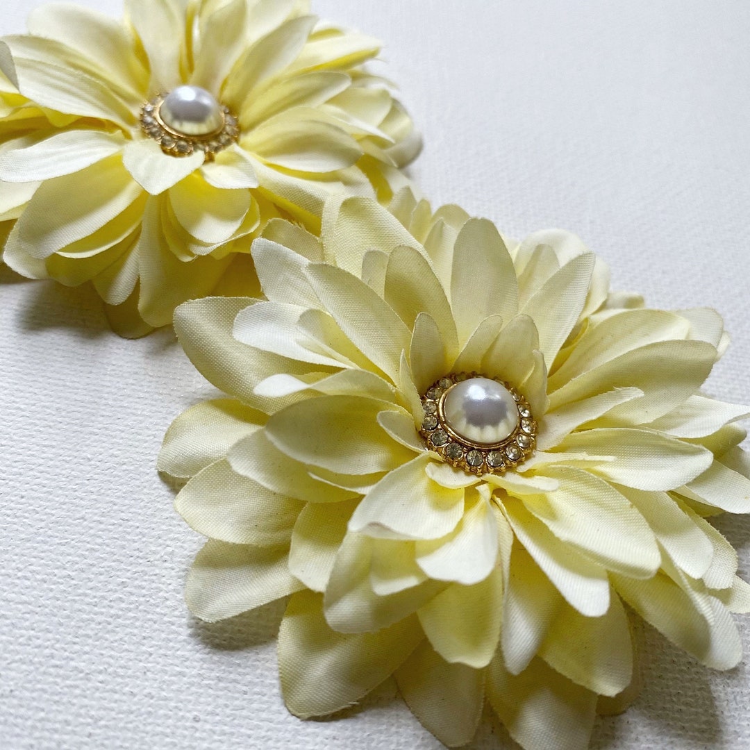 Yellow Flower Hair Clip, Daisy Hair Pin, Silk Flower Brooch, Bridal ...