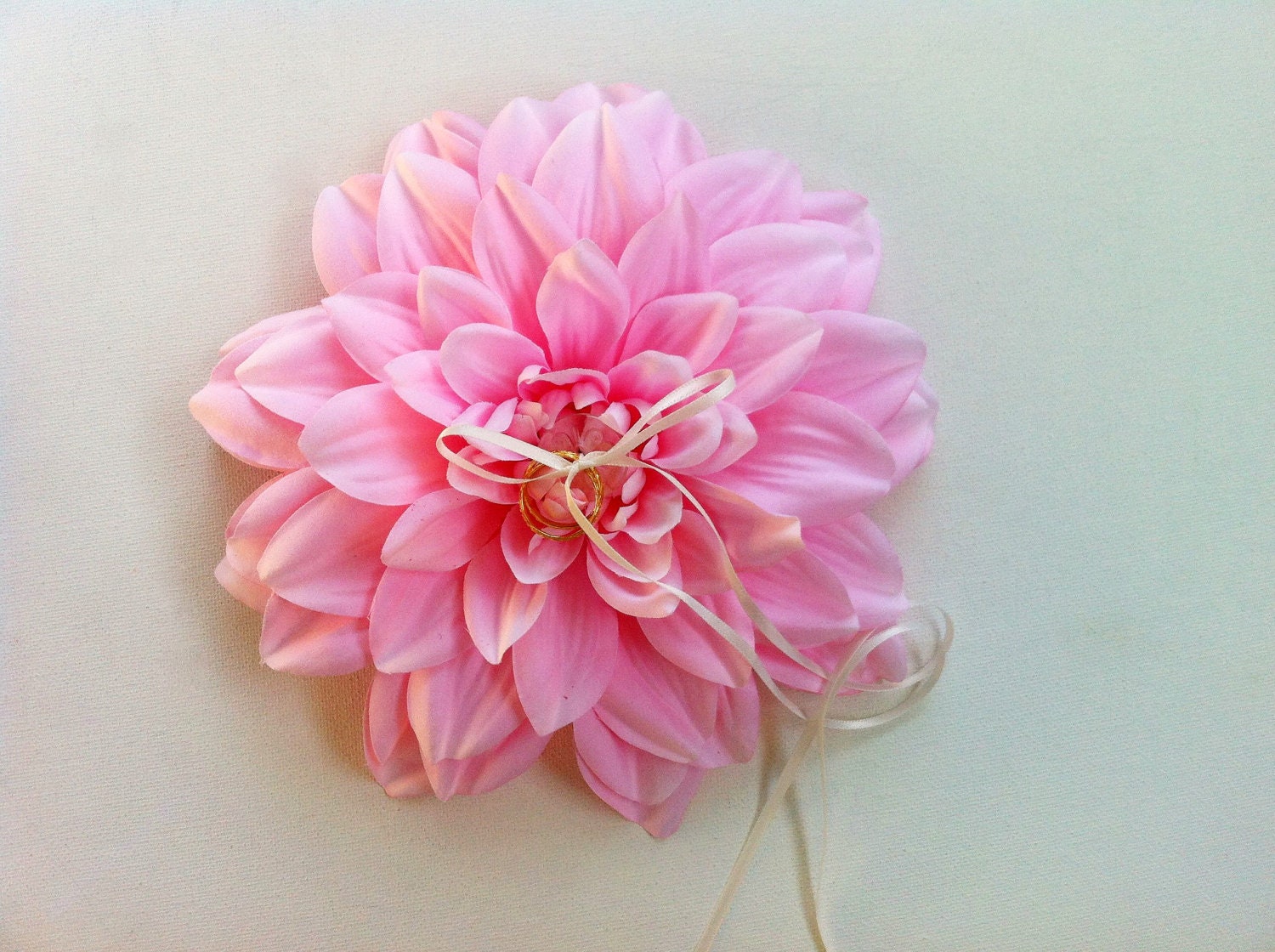 Pink Dahlia Ring Bearer Flower, Customizable Ring Holder, Pillow ...