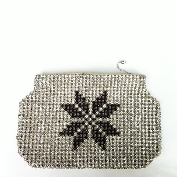 Art Deco Silver Rhinestone Purse, Antique Czech Cryst… - Gem