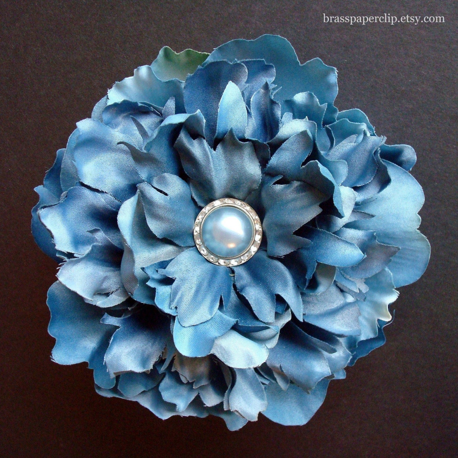 Blue Flower Hair Clip, Peony Fascinator, Bridal Flower, Something Blue ...