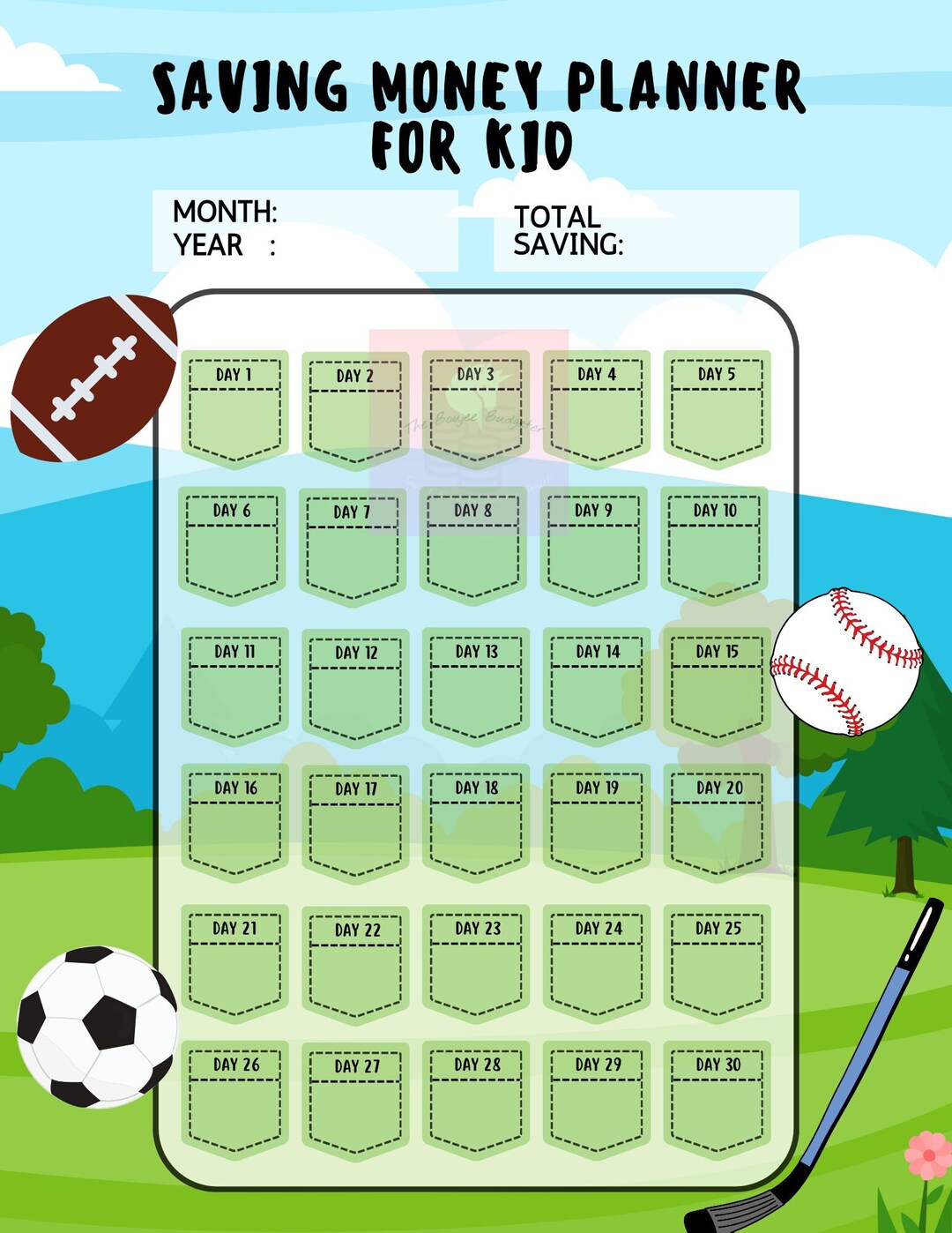 30-day Sports-themed Money Saving Challenge for Kids - Etsy
