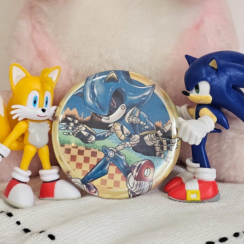Sonic, Shadow, Metal Sonic Button Pins | 2.5 Inch Sega Character Art - Etsy