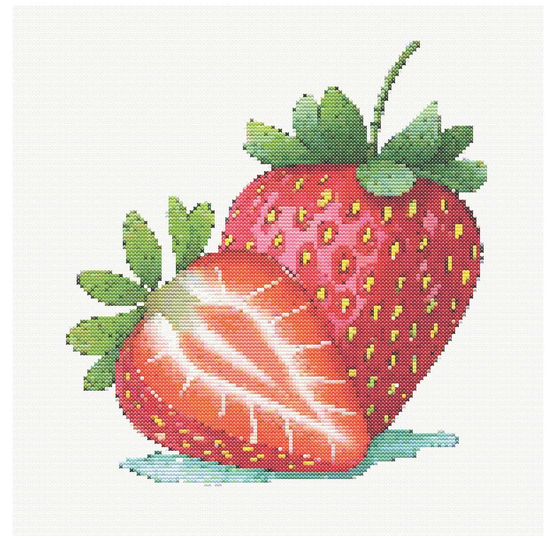 Cross Stitch Pattern Wall Art Strawberry Fruits Etamine AI Poster ...