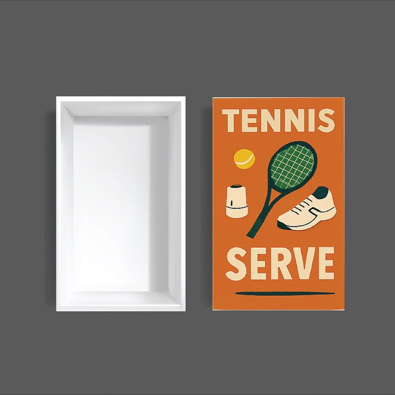 Tennis Retro Matchbox Template DIY Vintage 16 Pieces Printable PDF ...