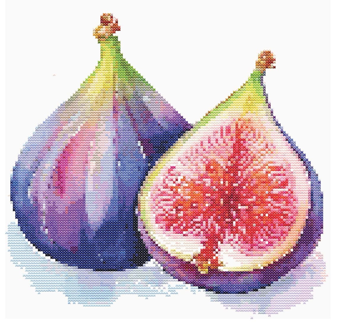 Cross Stitch Pattern Wall Art Figs Fruits Etamine AI Poster - Digital ...