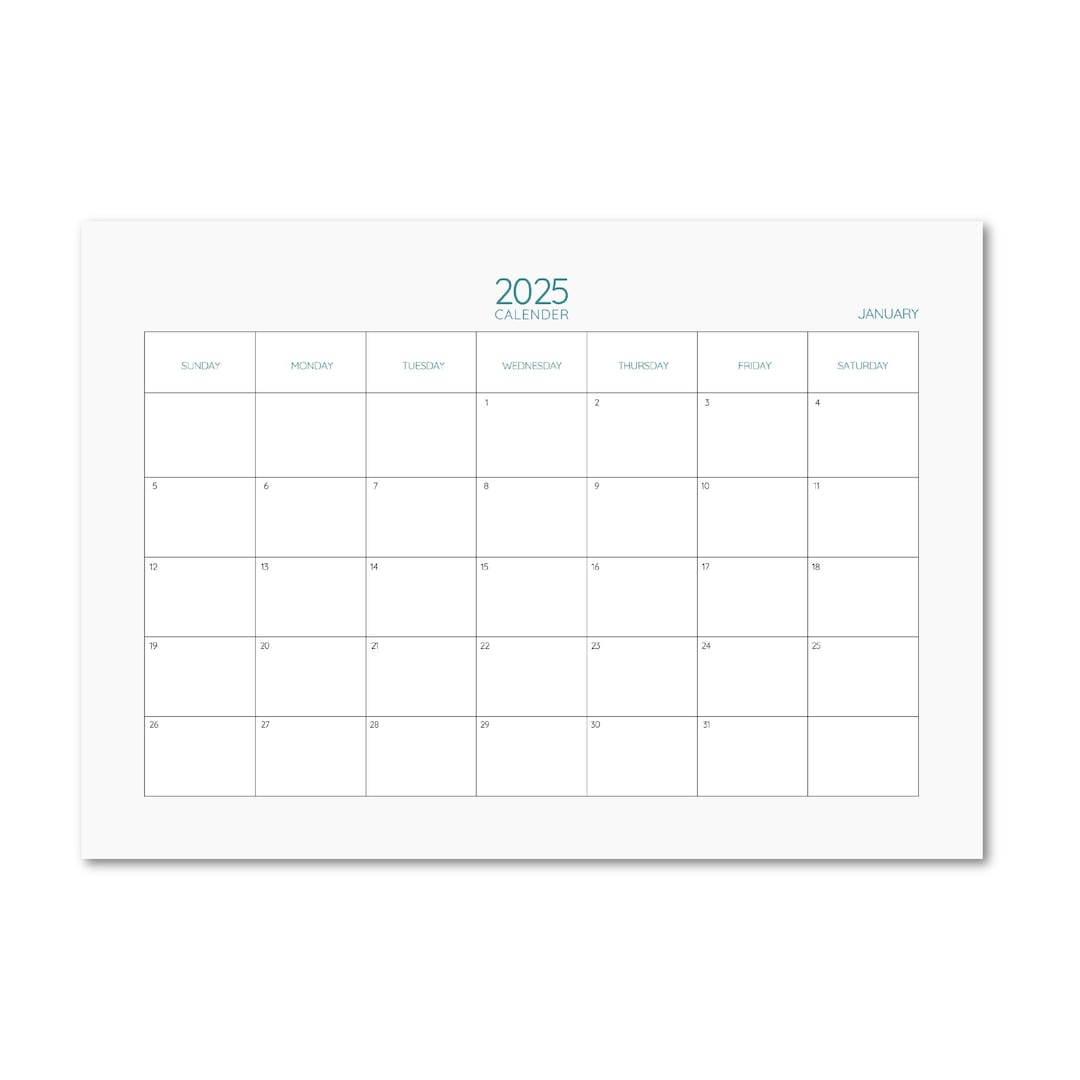 2025 CALENDAR Planning Base Basic Minimalist Editable Basic ...