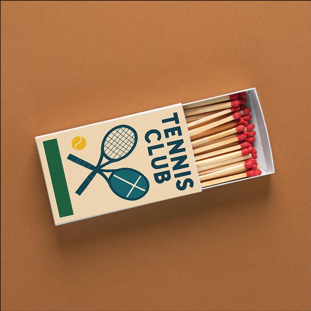 Tennis Retro Matchbox Template DIY Vintage 16 Pieces Printable PDF ...