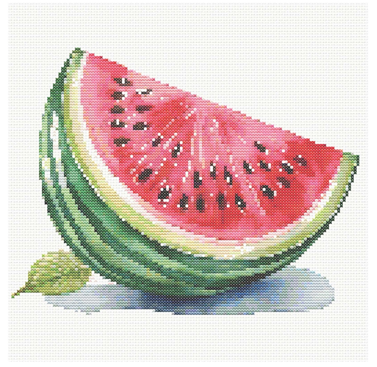Cross Stitch Pattern Wall Art Watermelon Fruits Etamine AI Poster ...