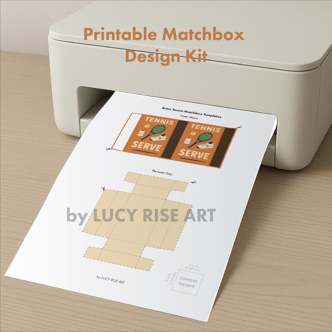Tennis Retro Matchbox Template DIY Vintage 16 Pieces Printable PDF ...