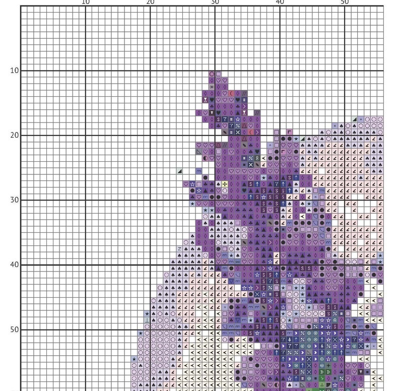 Cross Stitch Pattern Wall Art Lavender Flowers Etamine AI Poster ...