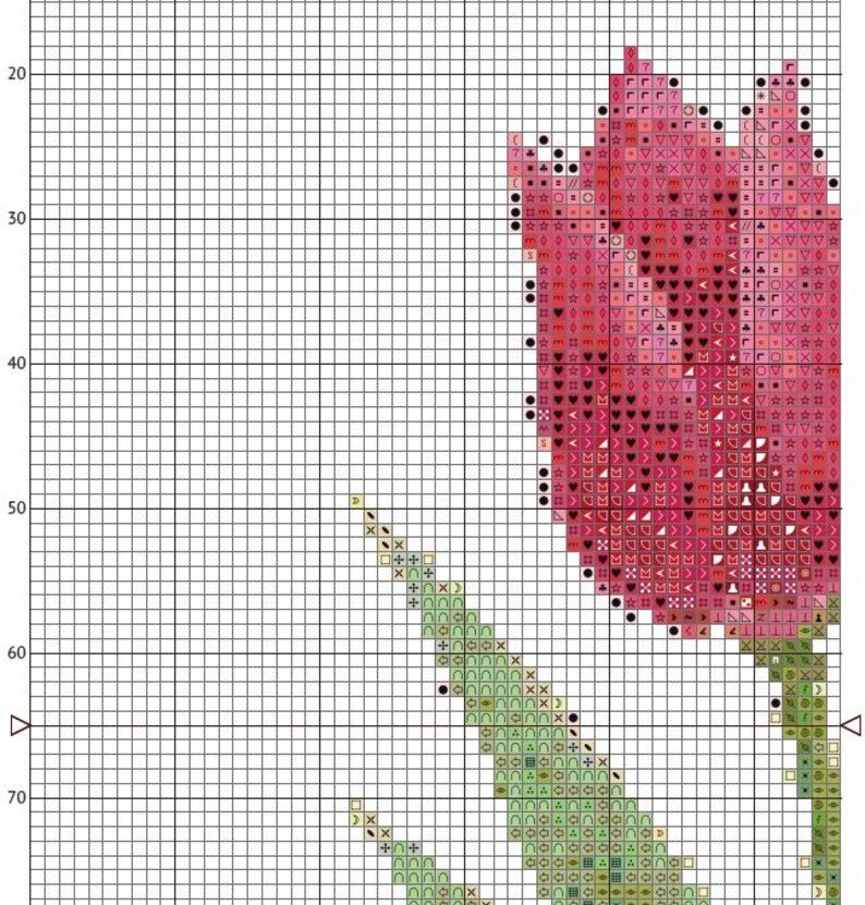 Cross Stitch Pattern Tulip AI Generated Floral Embroidery PDF Instant ...