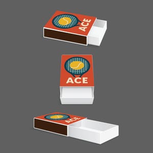 Tennis Retro Matchbox Template DIY Vintage 16 Pieces Printable PDF ...