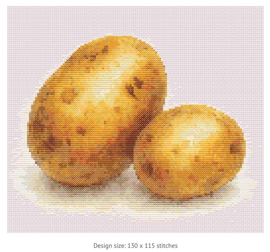 Cross Stitch Pattern Wall Art Potato Etamine AI Poster - Digital Home ...