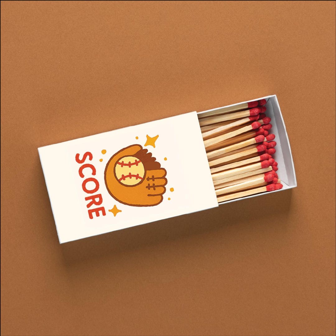 Matchbox Template Baseball Vintage DIY Craft Kit Printable PDF, 16 ...
