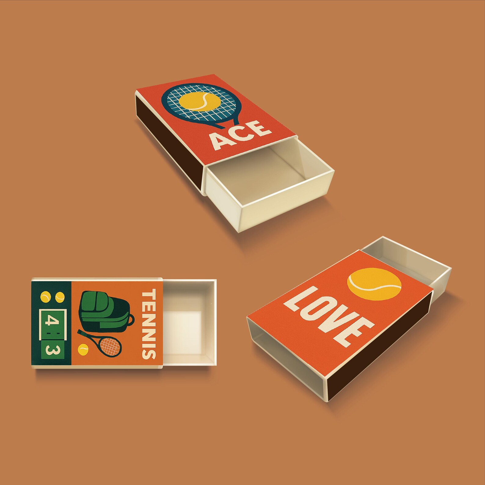 Tennis Retro Matchbox Template DIY Vintage 16 Pieces Printable PDF ...