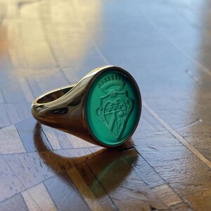 Custom Oval Intaglio Signet Ring | Handcrafted Heraldic Crest - Etsy
