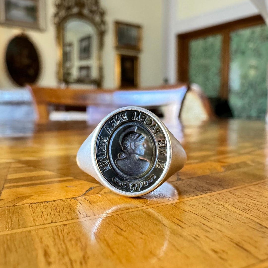 Handcrafted Sterling Silver Intaglio Signet Ring: Tahitian Mother of ...