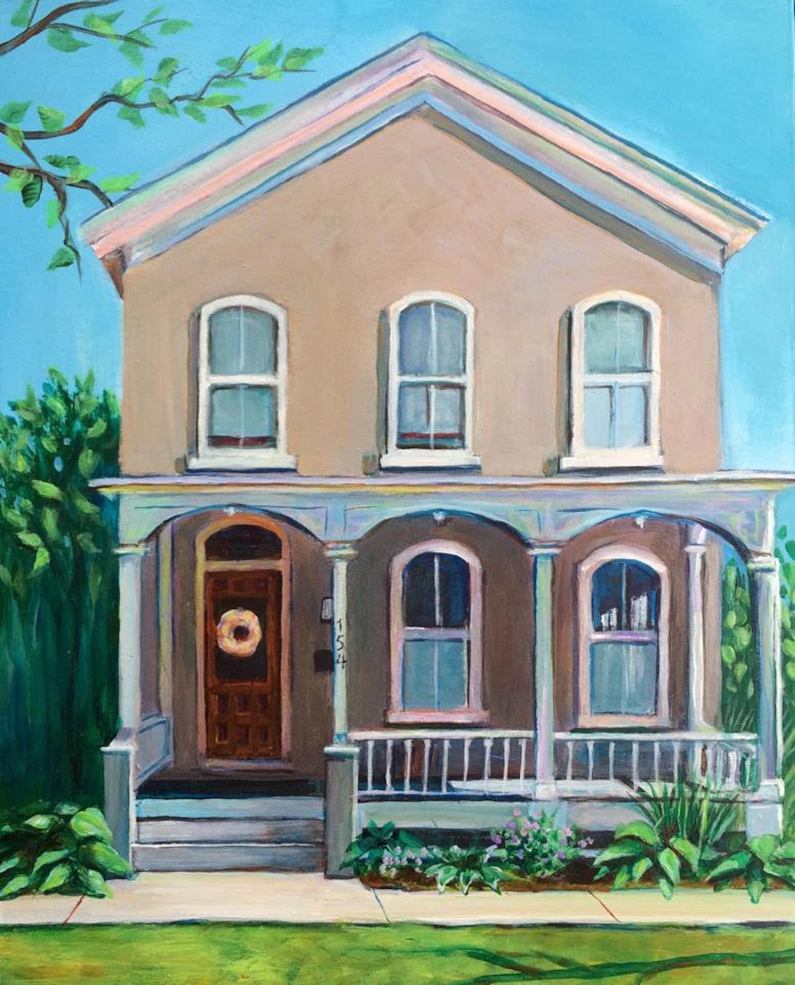 Custom House Portrait 8x10 Acrylic on Canvas | Etsy