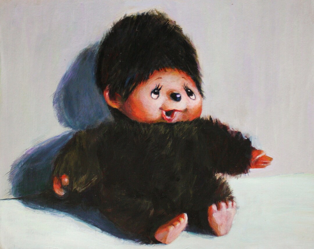 Monchichi Toy Monkey Print of Original Painting - Etsy