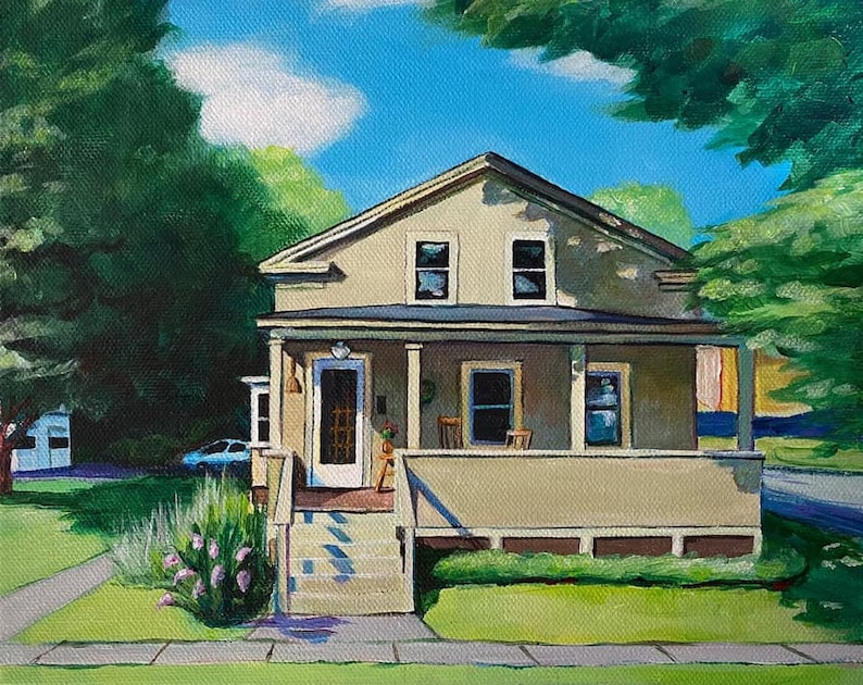 Custom House Portrait 8x10 Acrylic on Canvas - Etsy