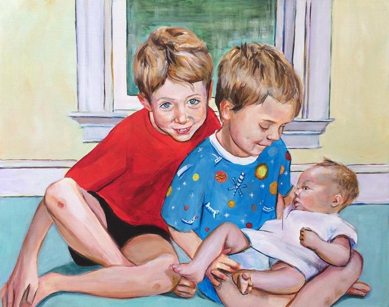 Custom Family Portrait 8x10 Acrylic on Canvas - Etsy