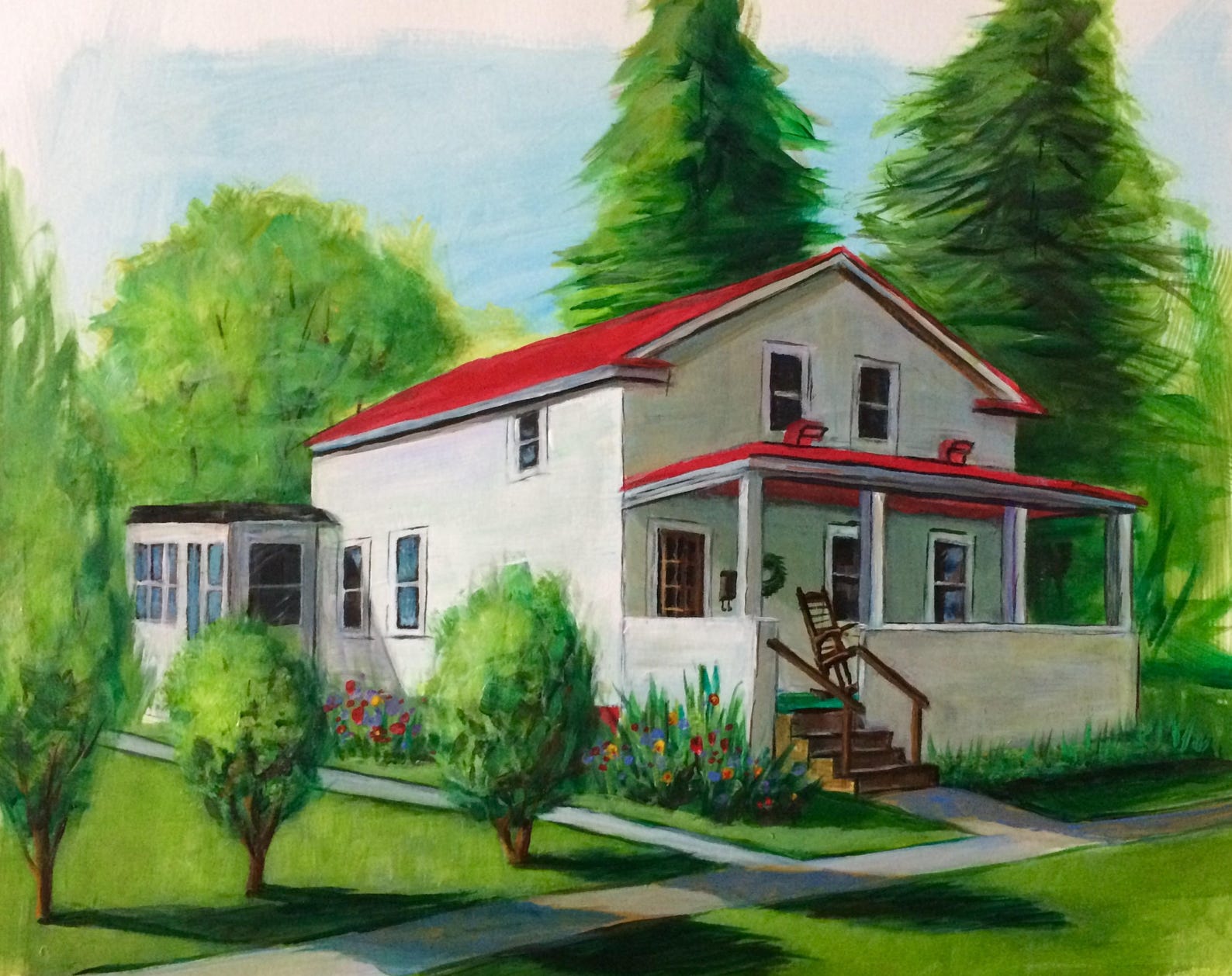 Custom House Portrait 8x10 Acrylic on Canvas | Etsy