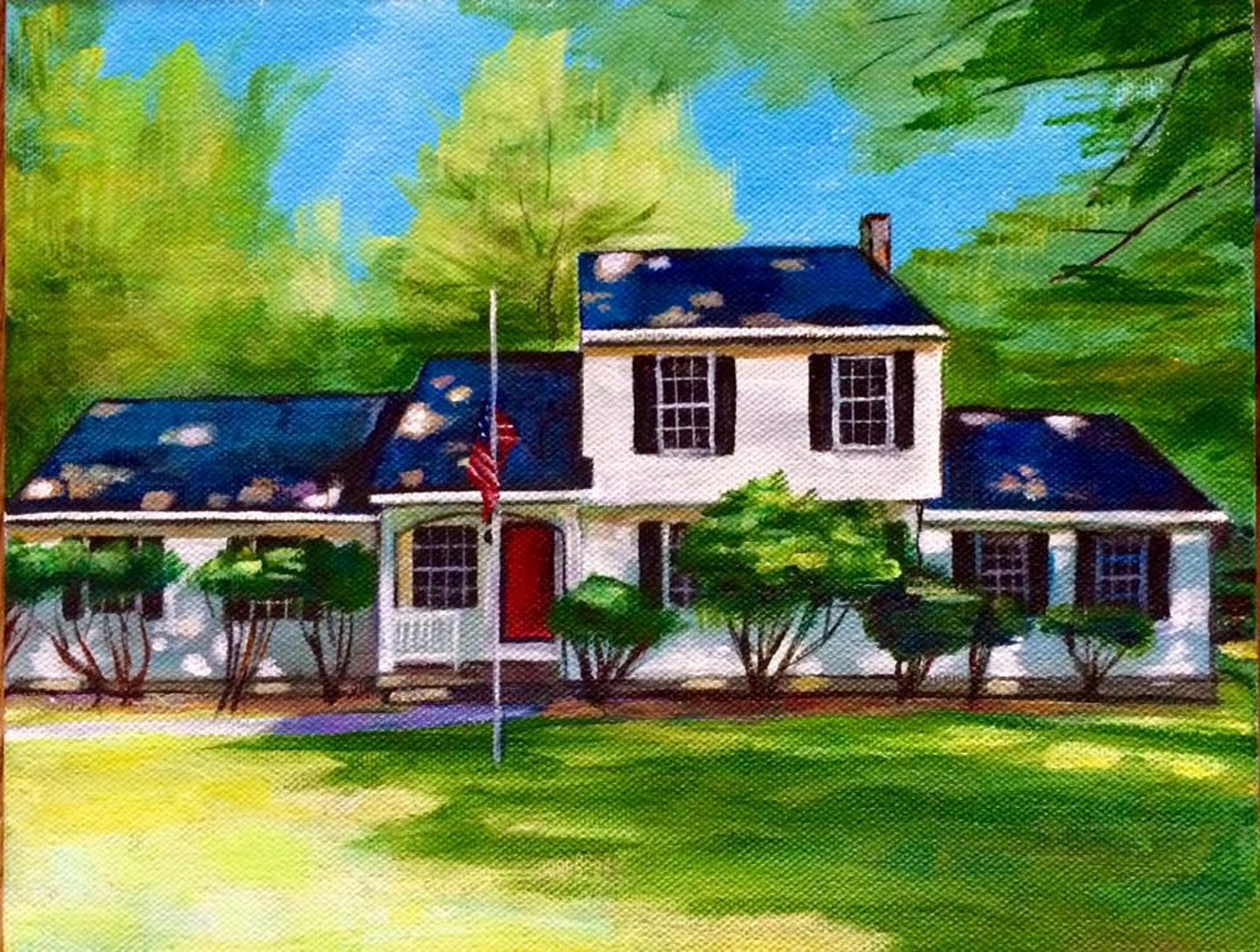 Custom House Portrait 8x10 Acrylic on Canvas | Etsy