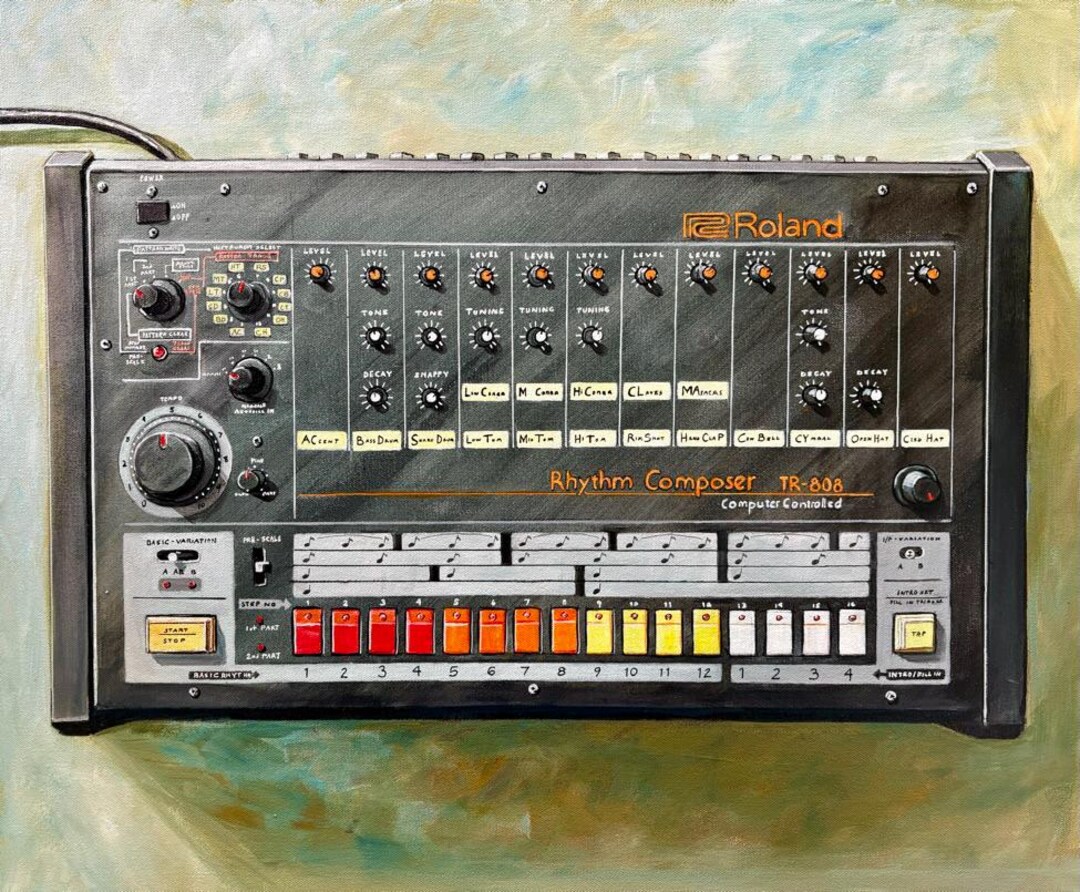 PRINT - Classic Roland 808 Drum Machine (version 2) 8x10 Print of ...