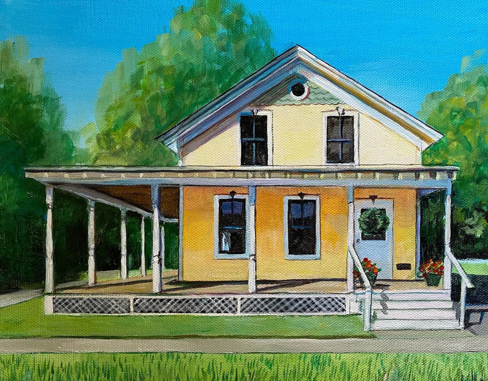 Custom House Portrait 8x10 Acrylic on Canvas - Etsy