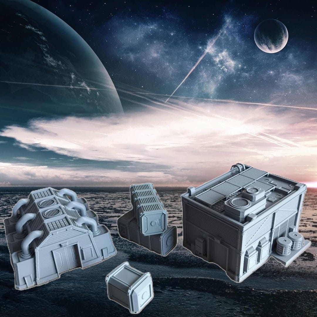 3D Printed Warhammer 40k Terrain Scenery Set, 28mm 32mm Scale ...