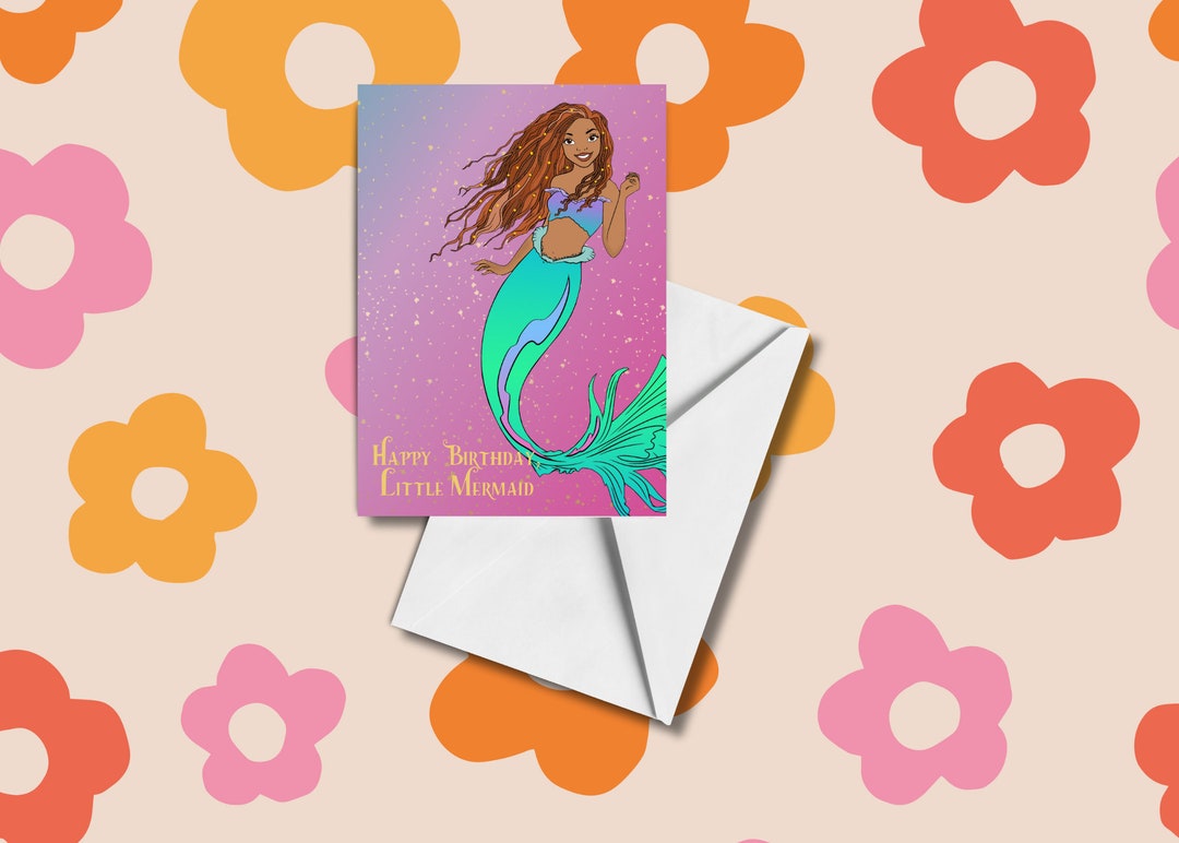 The Little Mermaid Inspired Personalised Birthday Card - Etsy